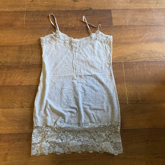 Bozzolo | Tops | Bozzolo Camisole Tank Top Womens Grey Size M Lace Trim ...